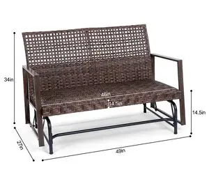BACKYARD EXPRESSIONS Wicker 2 Person Patio Glid R