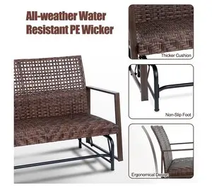 BACKYARD EXPRESSIONS Wicker 2 Person Patio Glid R