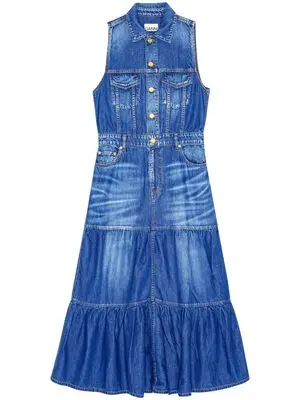 Women's Sleeveless Denim Midi Dresses