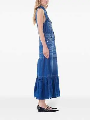GANNI Sleeveless Denim Midi Dress