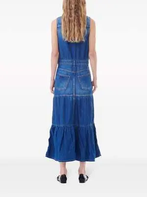 GANNI Sleeveless Denim Midi Dress