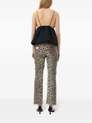 GANNI Floral-jacquard Flared Tank Top