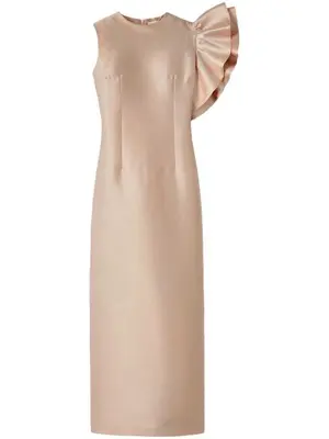 DESTREE Franz Ruffle-detailing Midi Dress - Neutrals