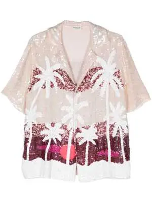 P.a.r.o.s.h Palms Sequined Shirt - Pink