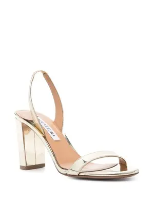 AQUAZZURA 85mm So Nude Metallic Leather Sandals - Gold