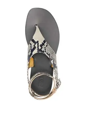 Paris Texas Amalfi Snakeskin-effect Sandals - Black