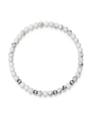NIALAYA JEWELRY Howlite Beaded Bracelet - White