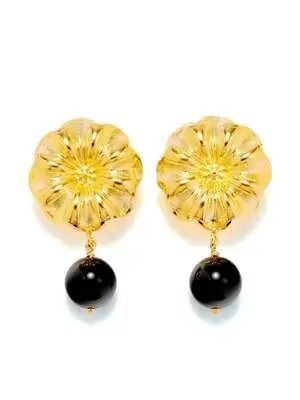 DESTREE Sonia Daisy Drop Earrings - Black