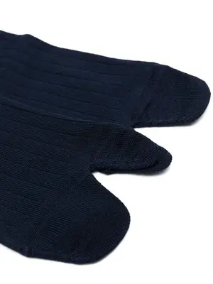 MAISON MARGIELA Tabi Ribbed-knit Socks - Blue