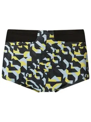 AMIR SLAMA Geometric Print Trunks - Black