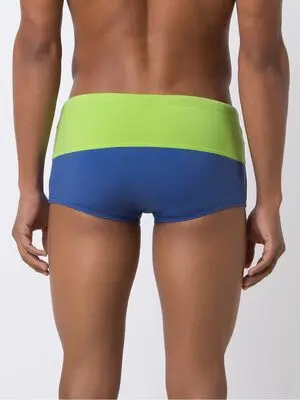 AMIR SLAMA Two-tone Trunks - Blue