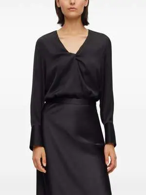 BOSS Twist-detailing Silk Blouse