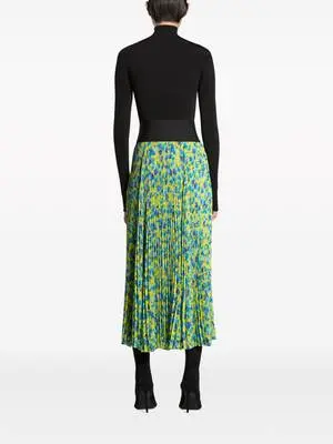 Balenciaga Floral-print Pleated Midi Skirt