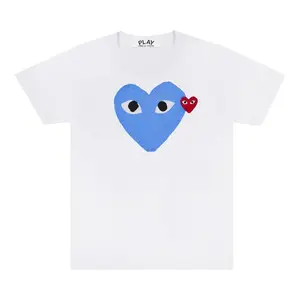 Play Comme Des Garcon Colour Heart Tee /blue - White