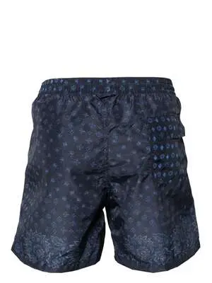 Altea Floral-print Swim Shorts - Blue