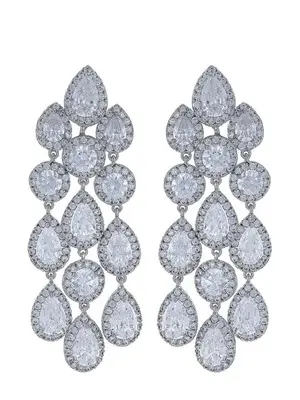 FANTASIA BY DESERIO Pear Chandelier Earrings - White