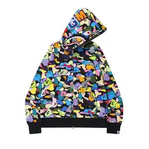 A BATHING APE Color Camo Shark Zip Hoodie