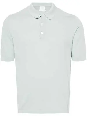 Eleventy Fine-ribbed Cotton Polo Shirt - Green