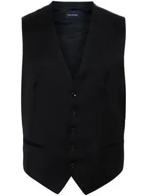 Tagliatore Panelled Virgin Wool Waistcoat - Blue