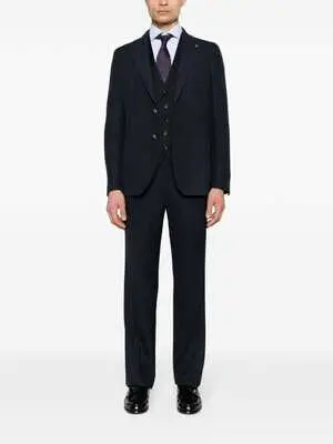Tagliatore Panelled Virgin Wool Waistcoat - Blue