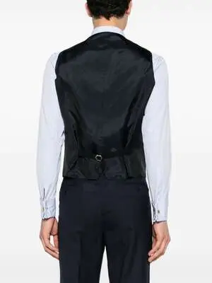 Tagliatore Panelled Virgin Wool Waistcoat - Blue