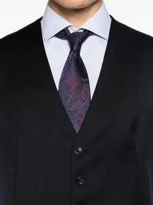 Tagliatore Panelled Virgin Wool Waistcoat - Blue