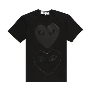 Play Comme Des Garcon T-shirt With Heart Logo - Black