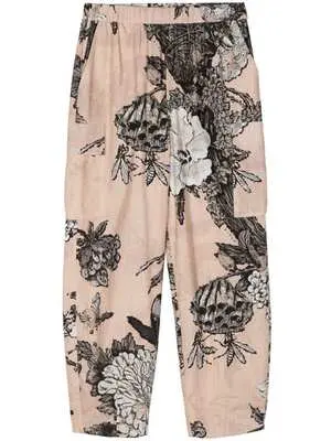 Biyan Floral-print Cropped Trousers - Pink