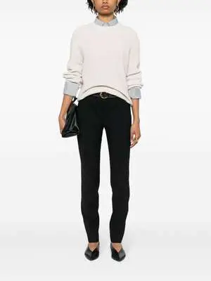 Brunello Cucinelli Slim-cut Cigarette Trousers - Black