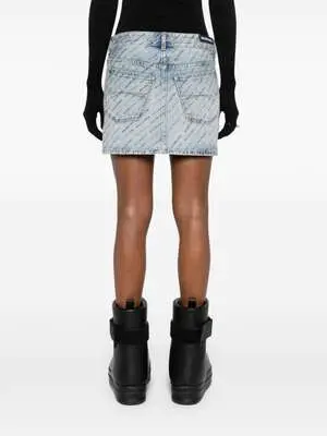 Balenciaga Logo-print Denim Mini Skirt - Blue