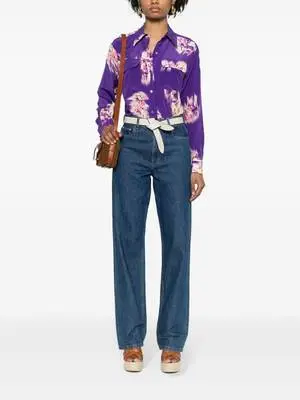 Equipment Signature Floral-print Shirt - Purple