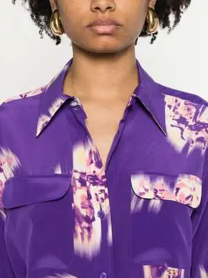 Equipment Signature Floral-print Shirt - Purple