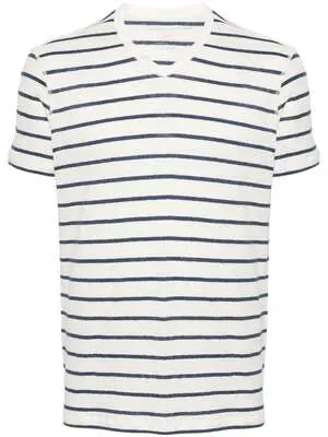 Majestic Filatures Striped V-neck T-shirt