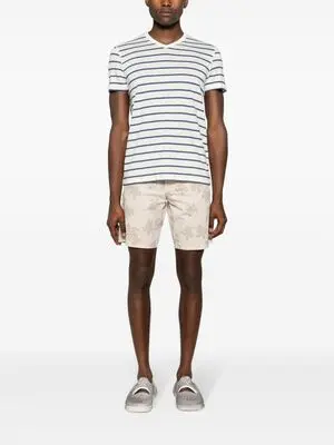 Majestic Filatures Striped V-neck T-shirt