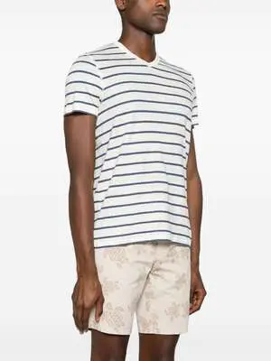 Majestic Filatures Striped V-neck T-shirt