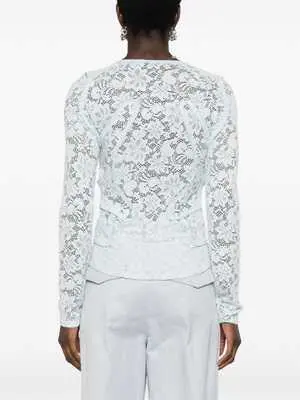 Eckhaus Latta Seraph Floral-lace Top - Blue