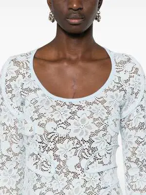 Eckhaus Latta Seraph Floral-lace Top - Blue