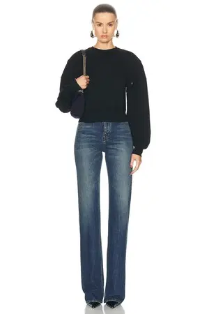 Saint Laurent Cropped Fleece Sweater