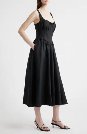REFORMATION Balia Linen Sundress - Black