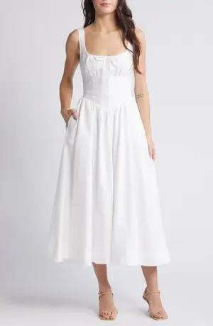 REFORMATION Balia Linen Sundress - White