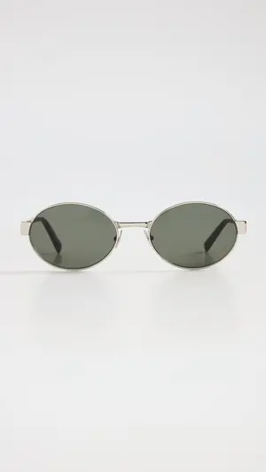 Saint Laurent Sl 692 Round Sunglasses - Silver-silver-grey