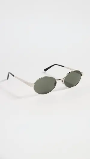 Saint Laurent Sl 692 Round Sunglasses - Silver-silver-grey