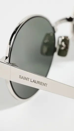 Saint Laurent Sl 692 Round Sunglasses - Silver-silver-grey