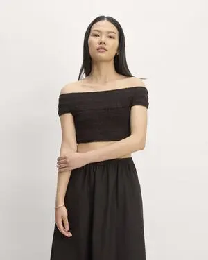 Everlane Gauze Smock Top - Black