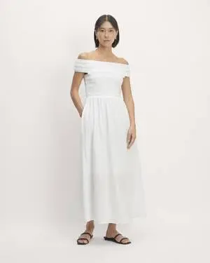 Everlane Gauze Off-the-shoulder Dress - White