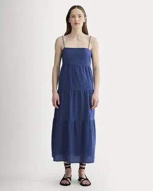 Everlane Gauze Tiered Maxi Dress - Mazarine Blue