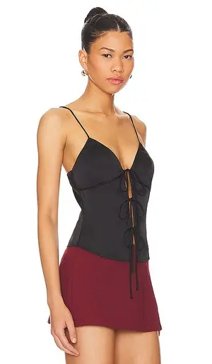 Superdown Anahi Cami Top With Front Tie Detail