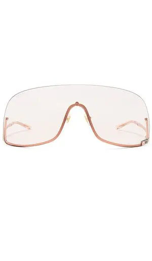 Gucci Wrap Mask Sunglasses In Metallic Gold