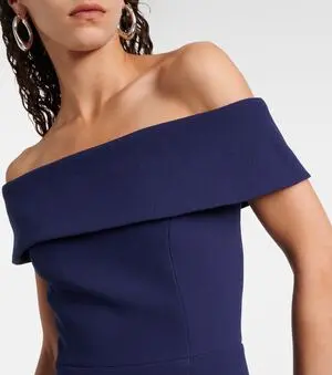 Rebecca Vallance Amore Off-shoulder Crêpe Midi Dress - Blue