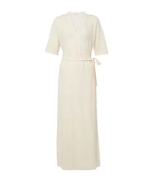 Max Mara Linen-blend Wrap Dress